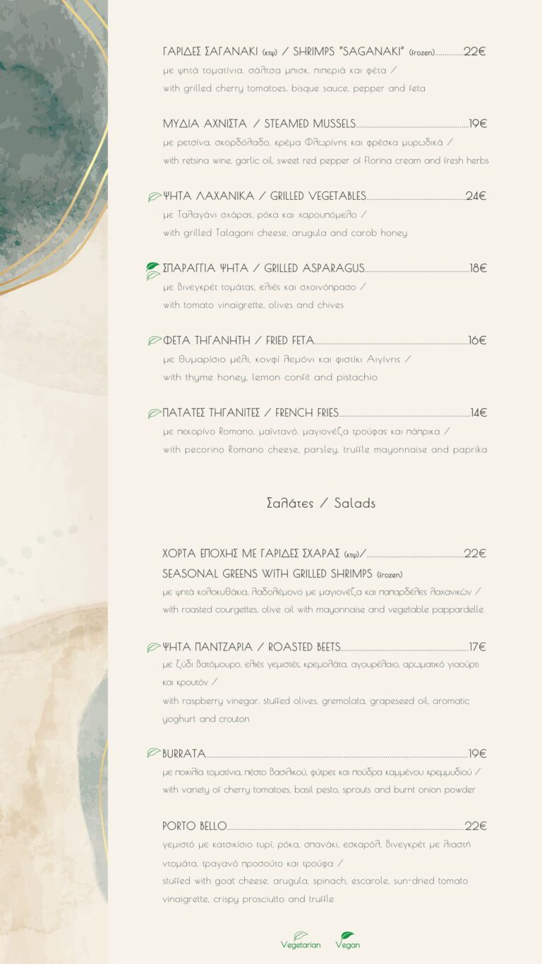 Menu - LOHAN Beach House Mykonos